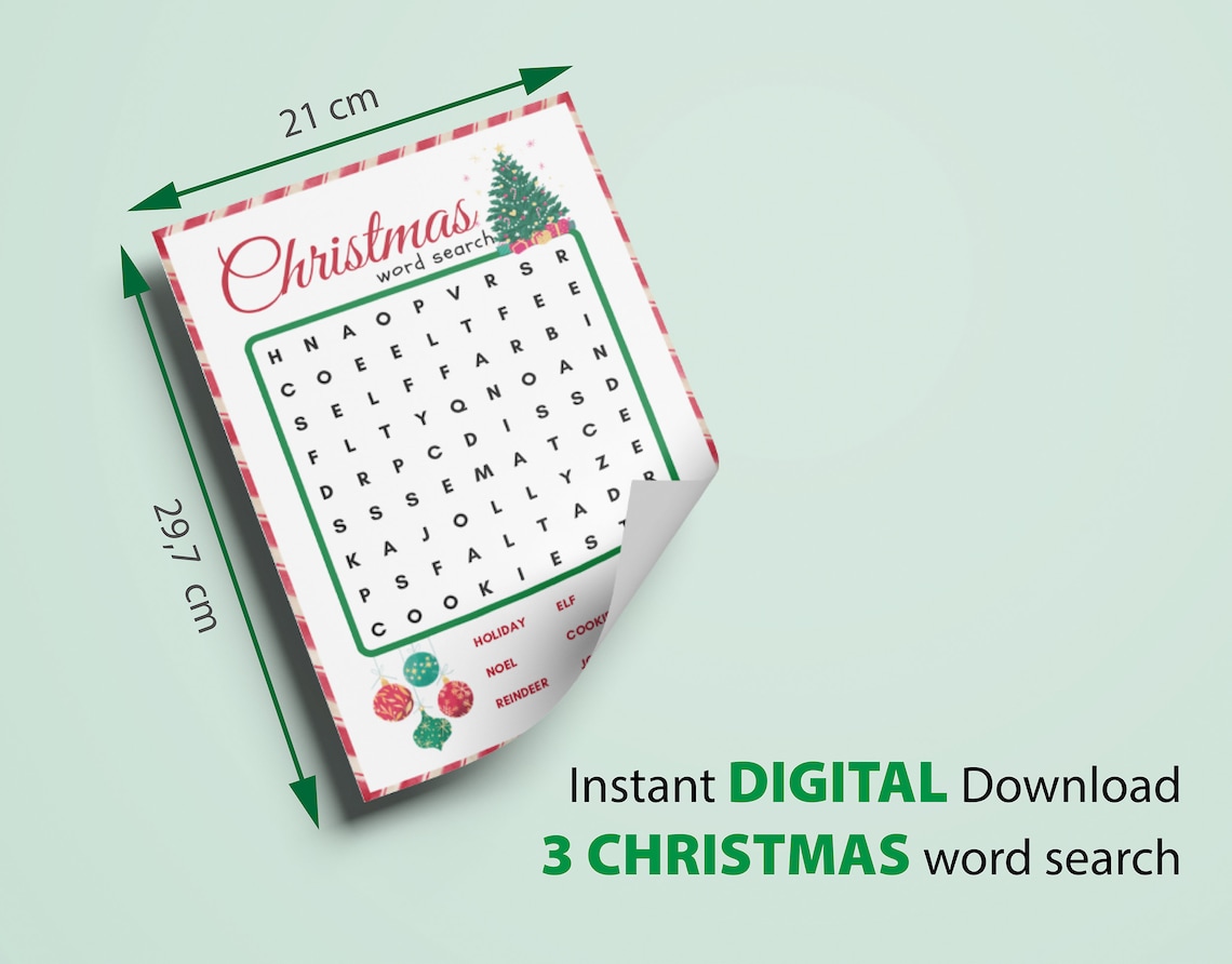 Printable Christmas Word Search Ready to Print Christmas - Etsy