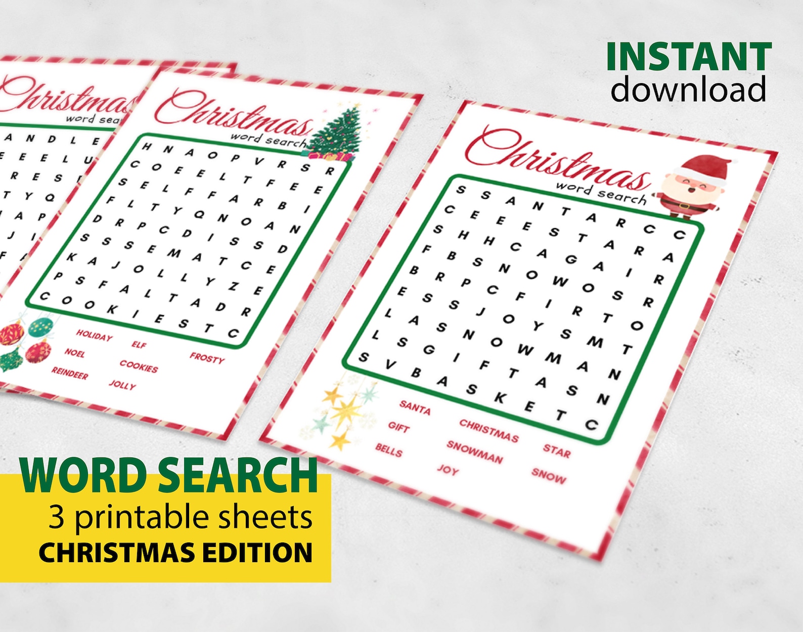 Printable Christmas Word Search Ready to Print Christmas - Etsy
