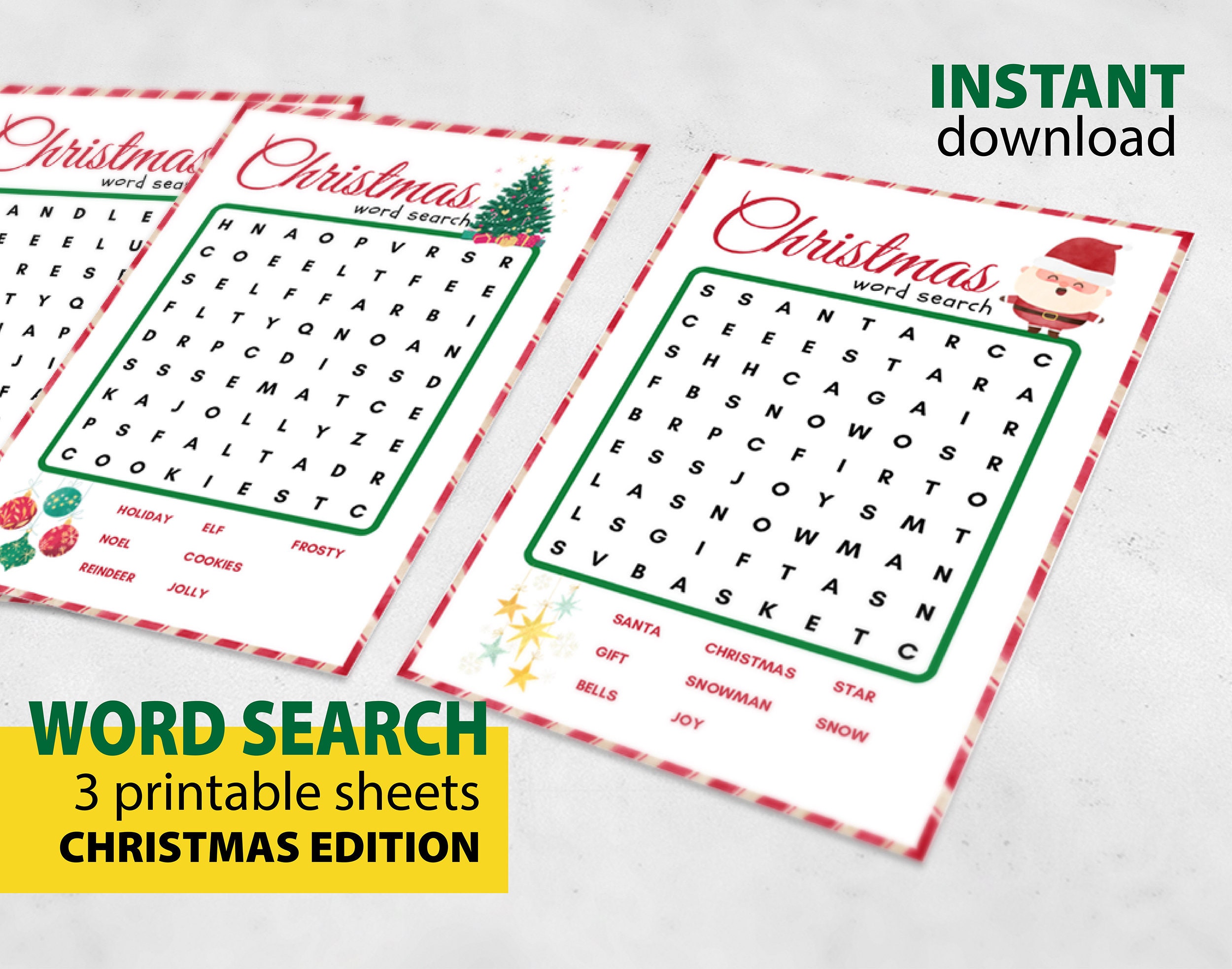 Printable Christmas Word Search Ready to Print Christmas - Etsy