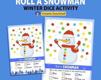 Roll a Snowman Game, Printable Christmas Group Game, Holiday Classroom ...
