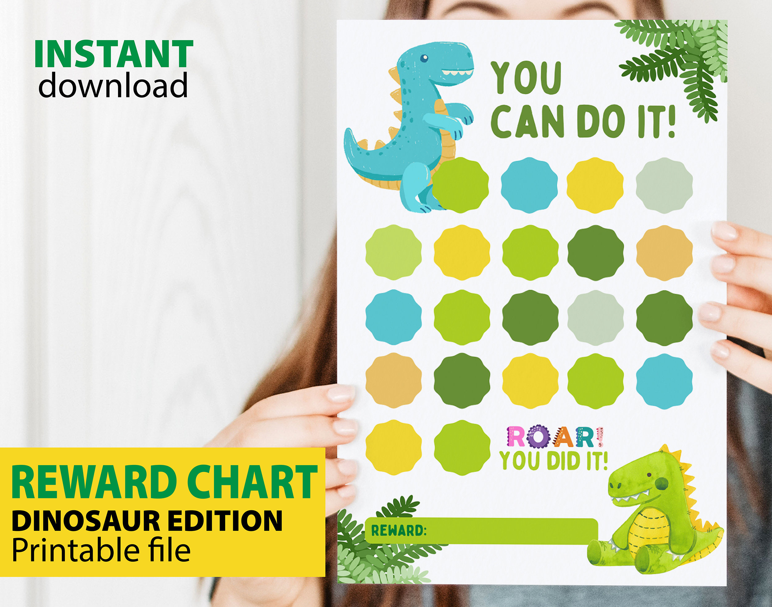 Dinosaur Reward Chart Printable Dinosaur Chore Chart - Etsy