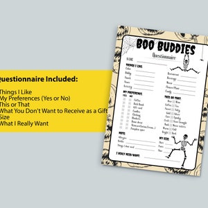 Printable Spooky Sister Survey, Boo Buddy Questionnaire for Halloween ...