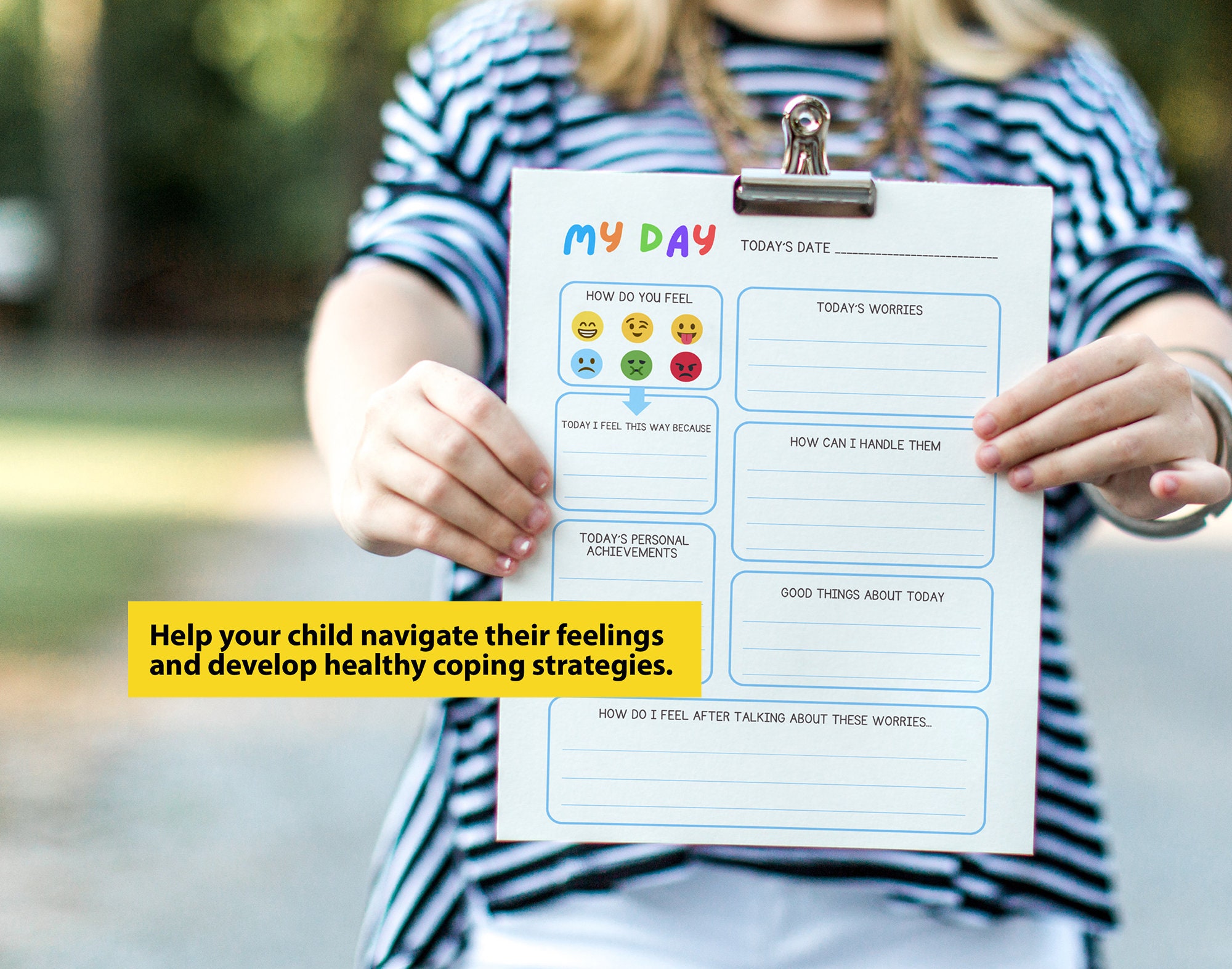 Printable Anxiety Journal for Kids, Worry Journal, Kids Mental Health ...