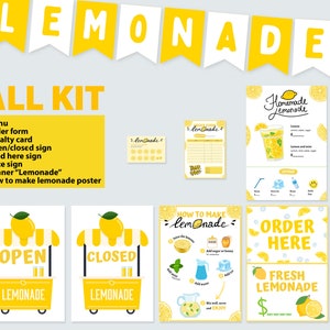 Lemonade Stand Pretend Play Printable Kit, Dramatic Play Menu, Summer ...