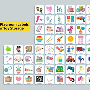 Printable Playroom Toy Labels: Illustrated Storage Organizer (PDF ...