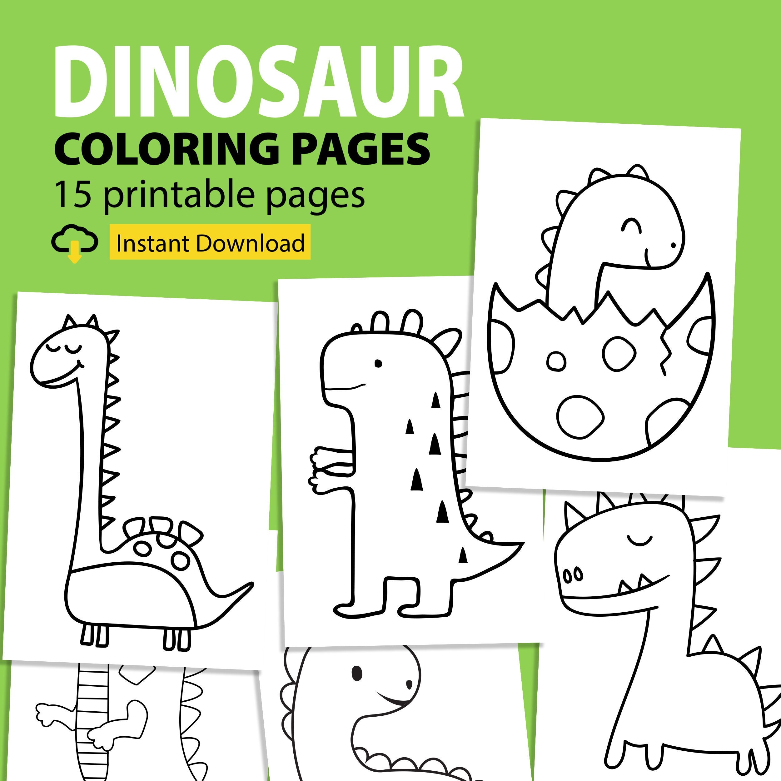 Easy Dinosaur Coloring Pages for Kids Toddlers, Dinosaur Pictures to ...