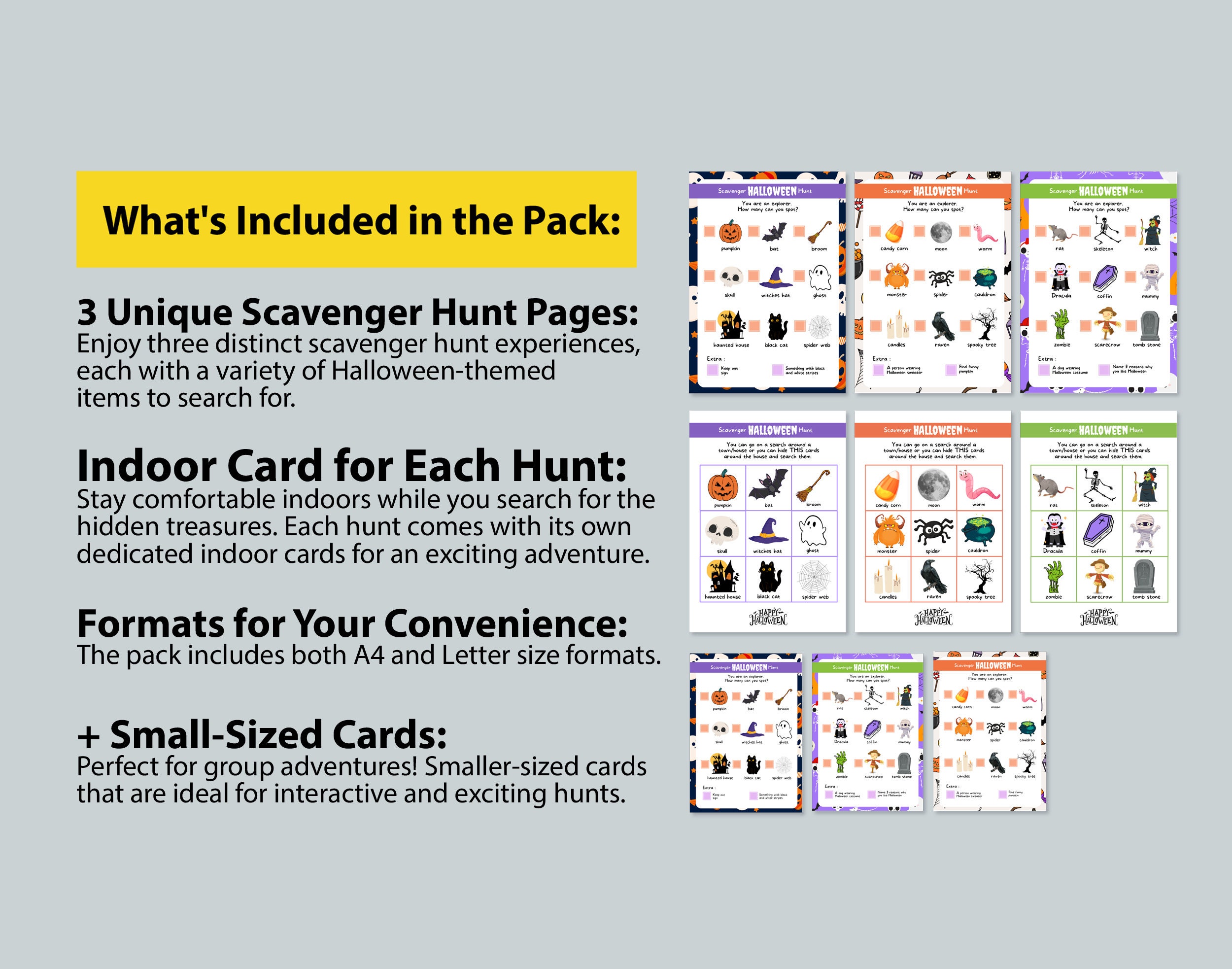 Halloween Scavenger Hunt Printable Outdoor Halloween Treasure - Etsy