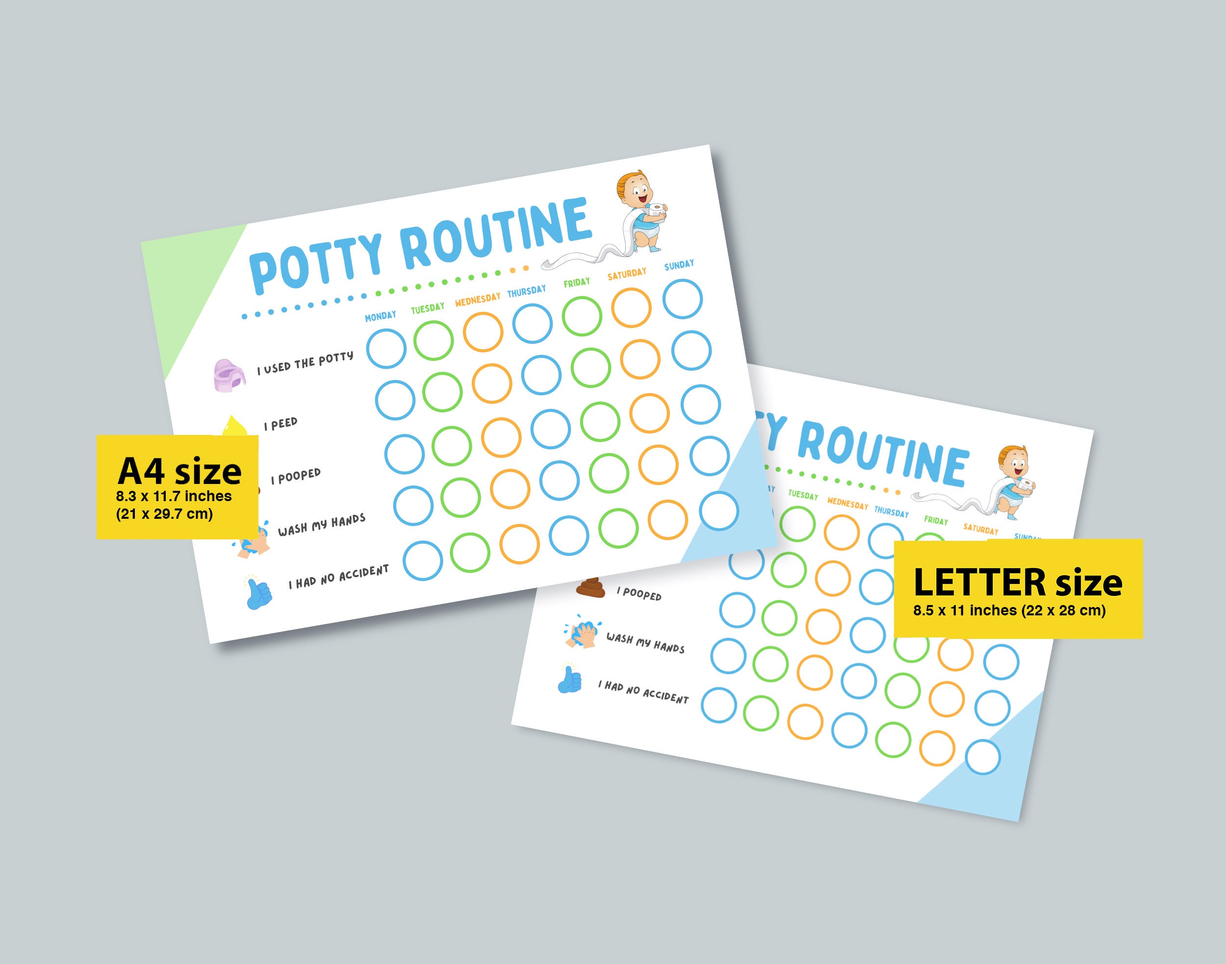 Potty Training Chart Printable, Potty Chart for Boys, Potty Training ...