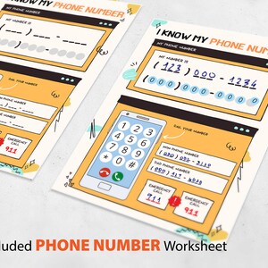 Life Skills Printable Worksheet Set: Address, Phone Number, All About ...