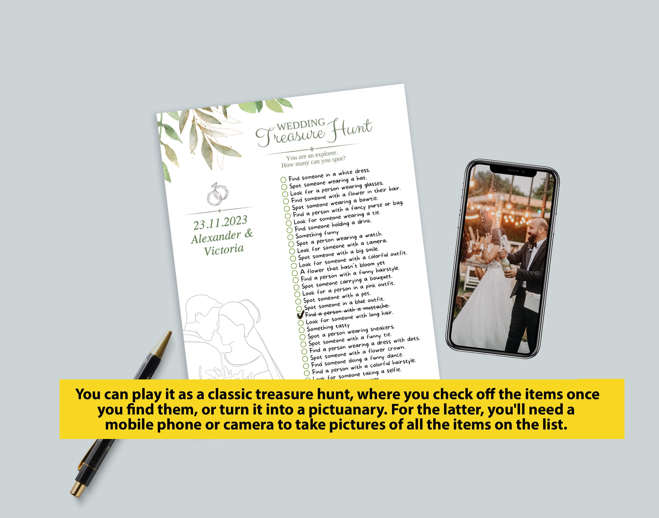 Printable Wedding Scavenger Hunt for Kids, Personalized Wedding ...