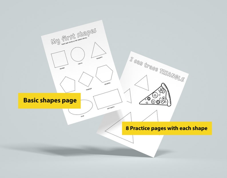 Shape Worksheets for Kids Printable, Shape Tracing Worksheets Practice ...