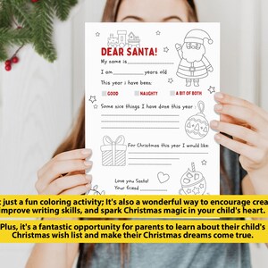 Letter to Santa Coloring Page PRINTABLE, Kids Letter to Santa Printable ...