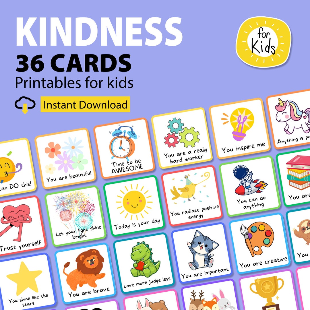 Printable Kindness Cards for Kids, Compliment Cards, Friendship Cards ...