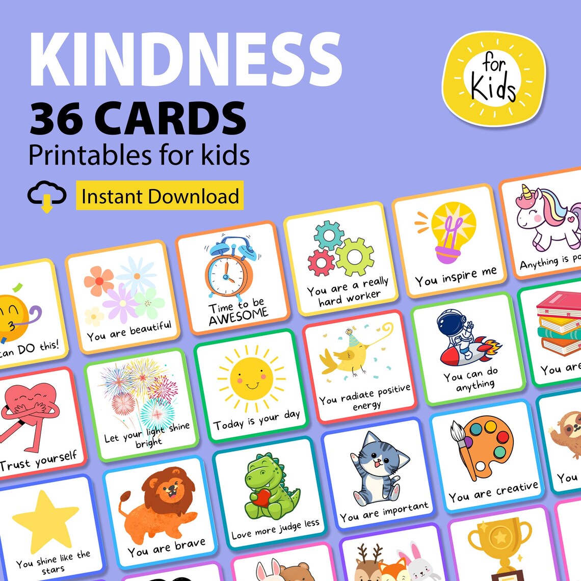 Printable Kindness Cards for Kids, Compliment Cards, Friendship Cards ...