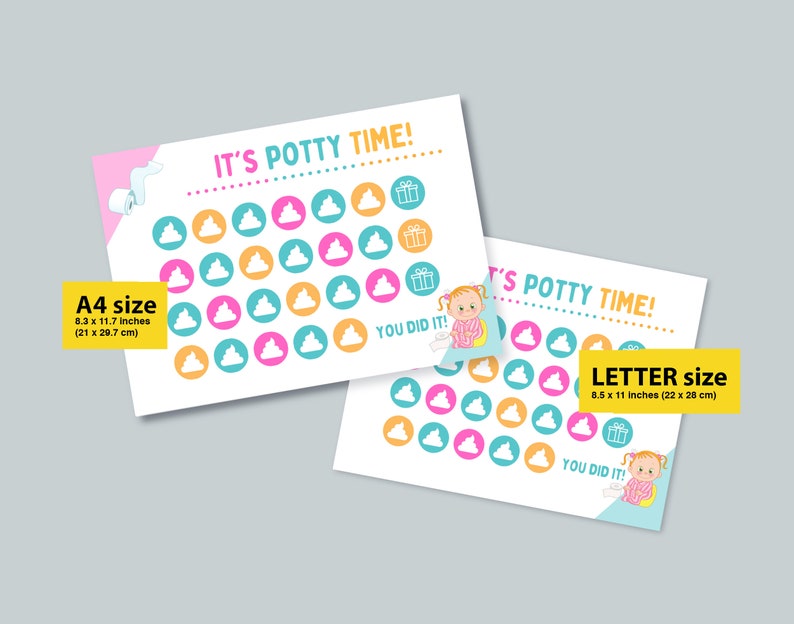 Printable Potty Training Chart Girl Potty Chart for Girls - Etsy