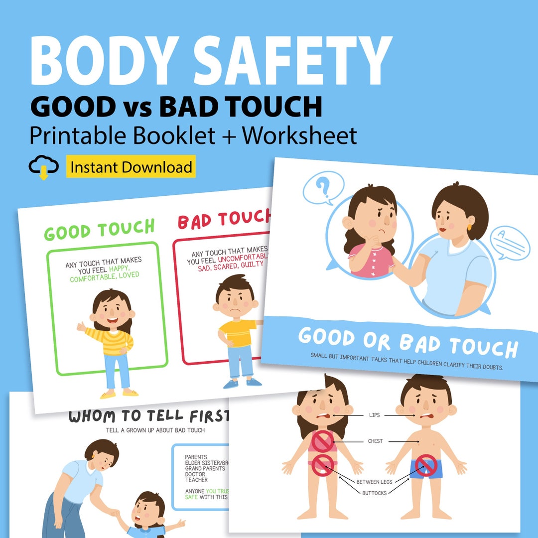 Good and Bad Touch Learning Printable Booklet, Teaching Body Safety to ...