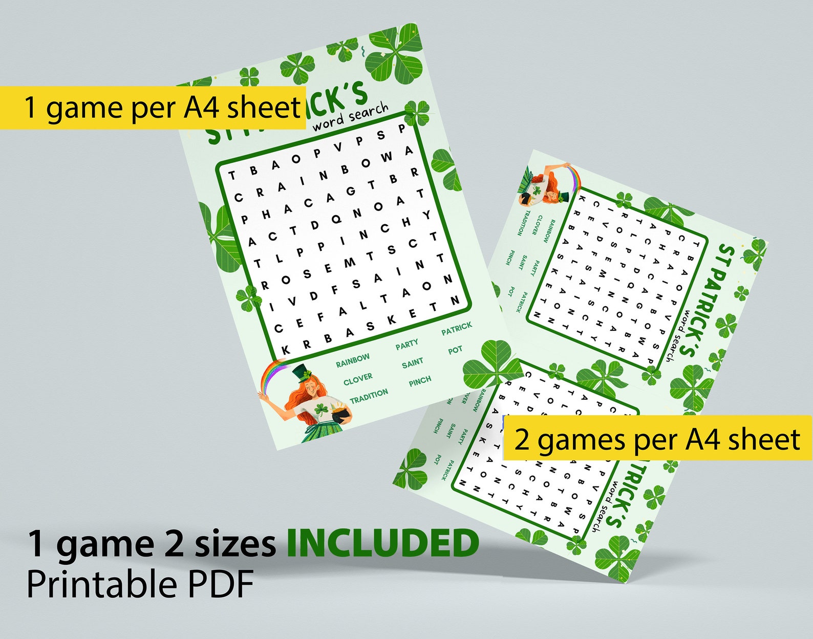 St. Patrick’s Word Search Printable, Word Search Puzzle St Patrick's ...