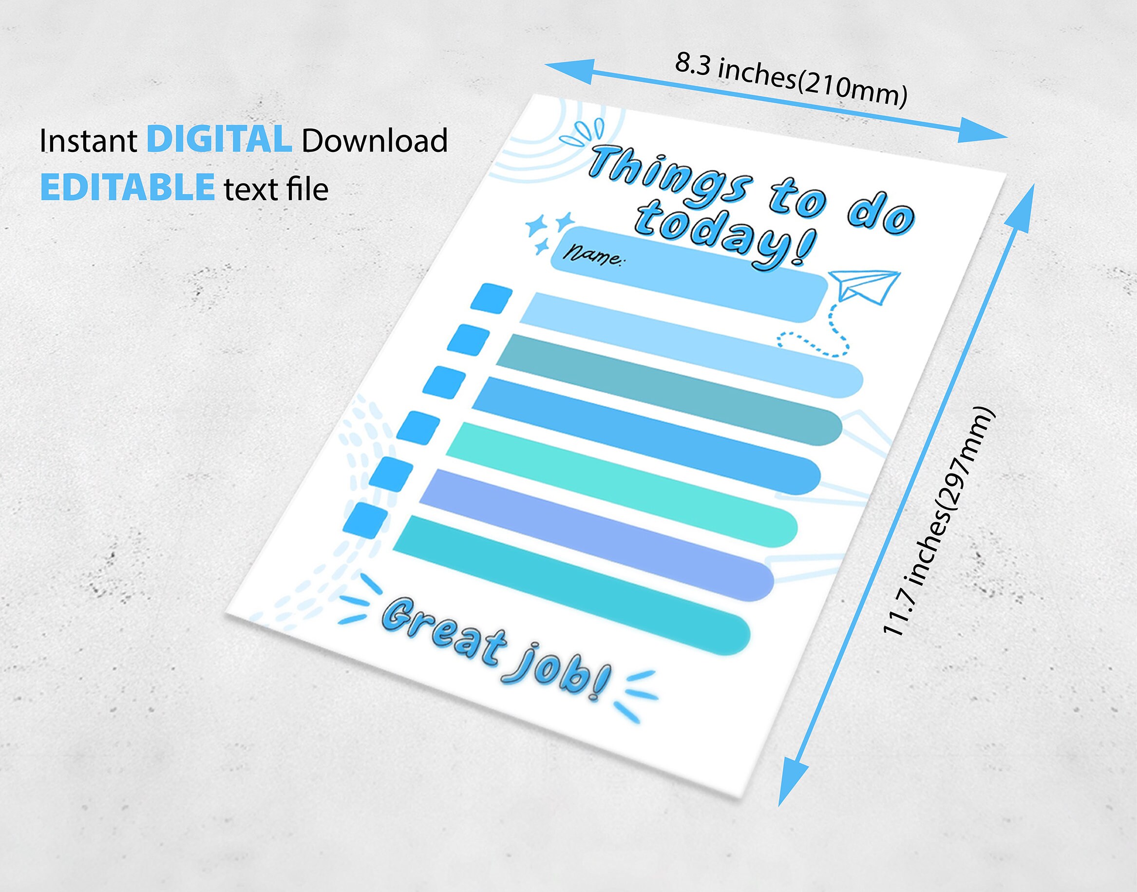 Kids Daily Routine to Do List Printable and Editable, Responsibility to ...