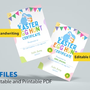 Easter Egg Hunt Certificate Printable and Editable, Easter Egg Hunt ...