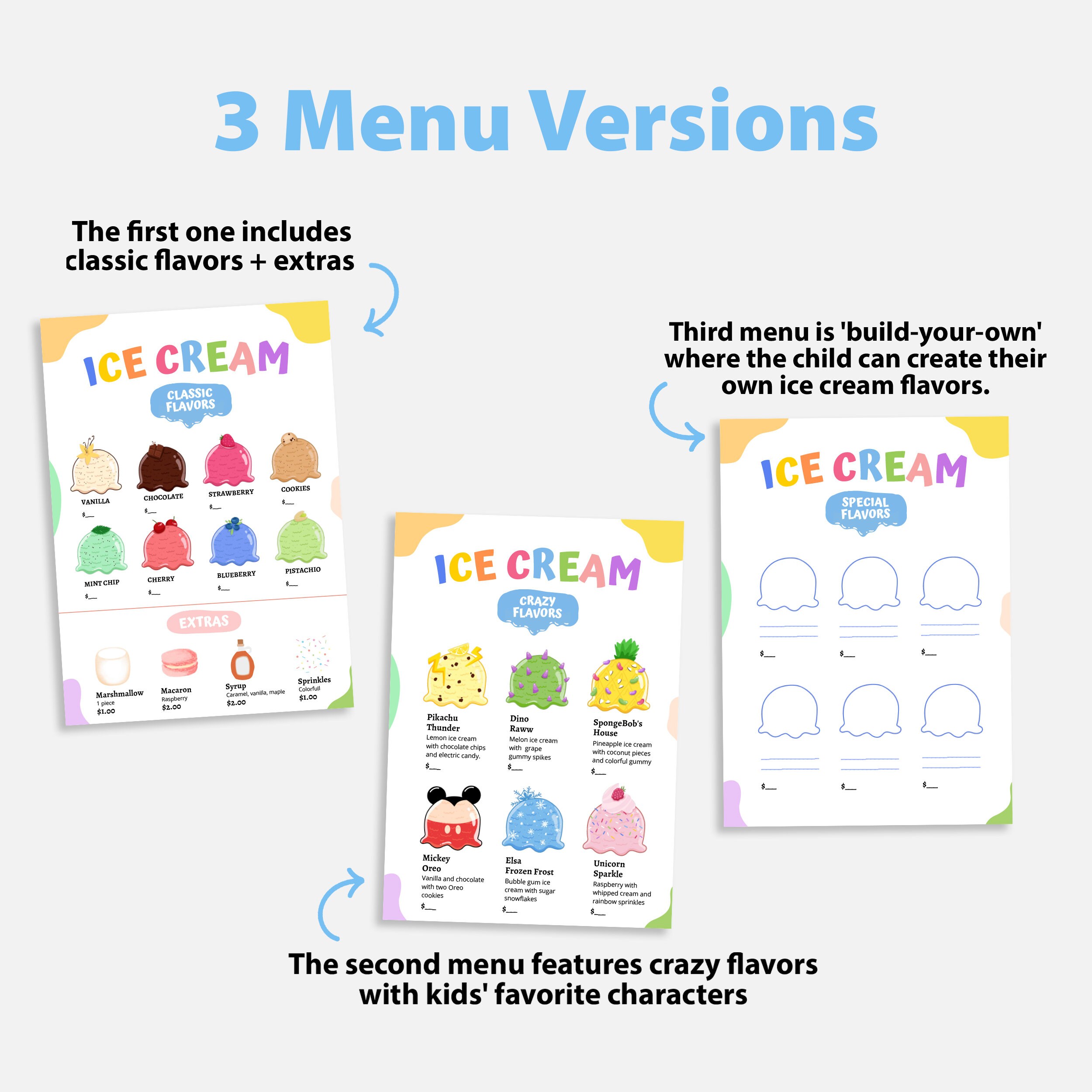 Pretend Play Ice Cream Printable, Ice Cream Shop Dramatic Play Set ...