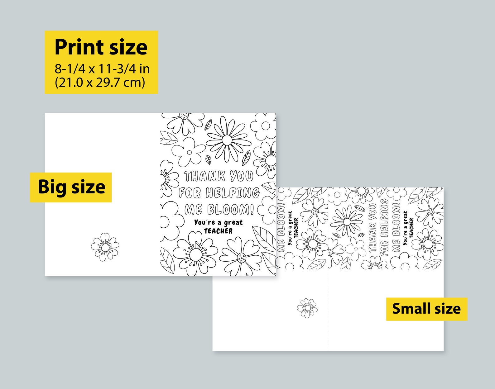 Teacher Appreciation Coloring Card: Personalized Thank You Gift (PDF ...