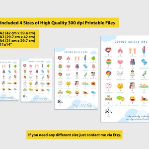 Alphabet Printable Coping Skills Poster, ABC Coping Skills, Grounding ...