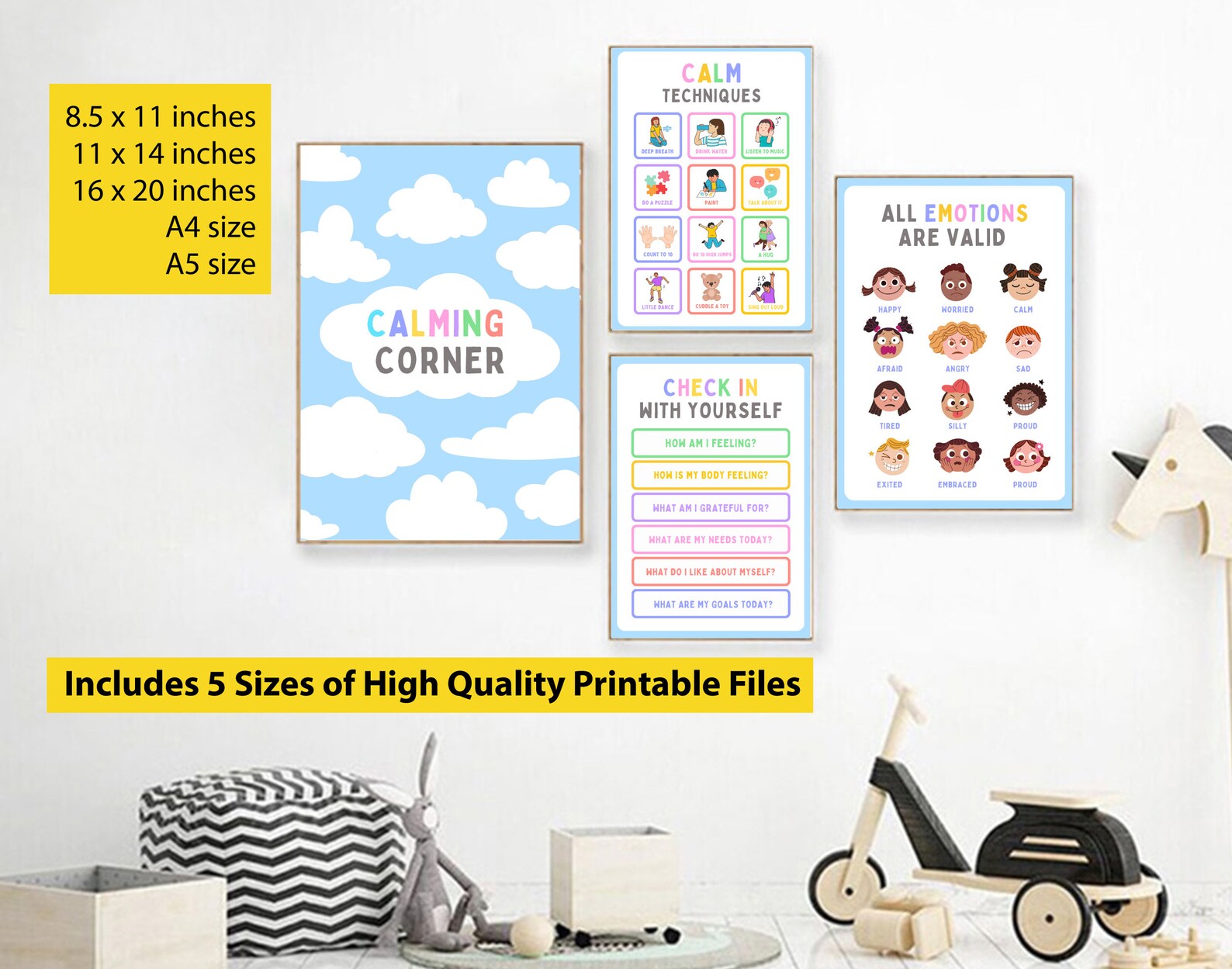 Printable Set Calming Corner Posters, Emotions Posters, Calming ...