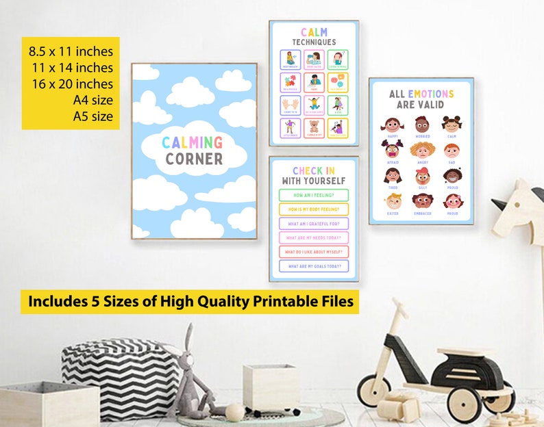 Printable Set Calming Corner Posters, Emotions Posters, Calming ...