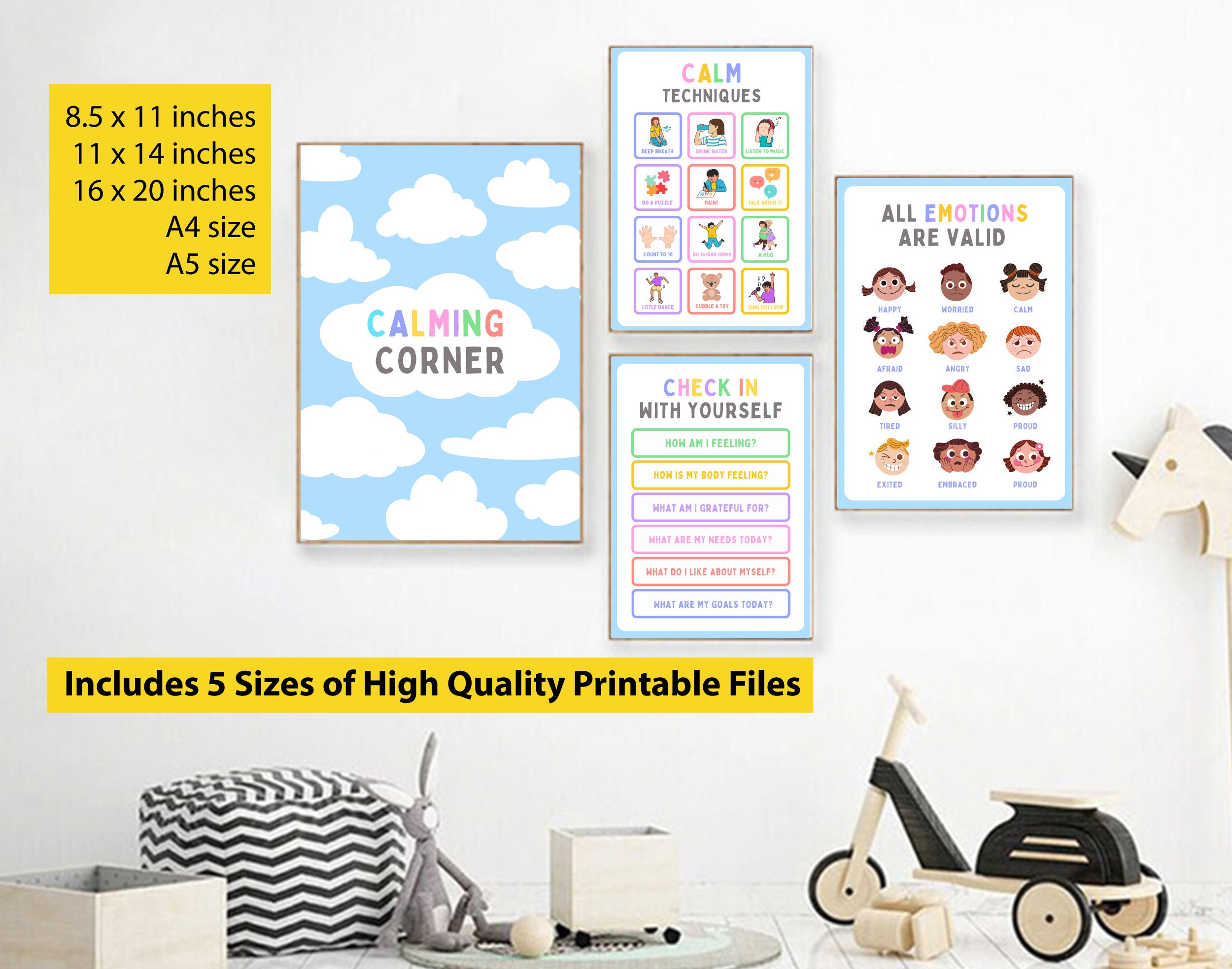 Printable Set Calming Corner Posters, Emotions Posters, Calming ...