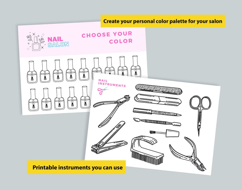 Pretend Play Nail Salon Printable, Kids Manicure Play, Kids Pretend ...