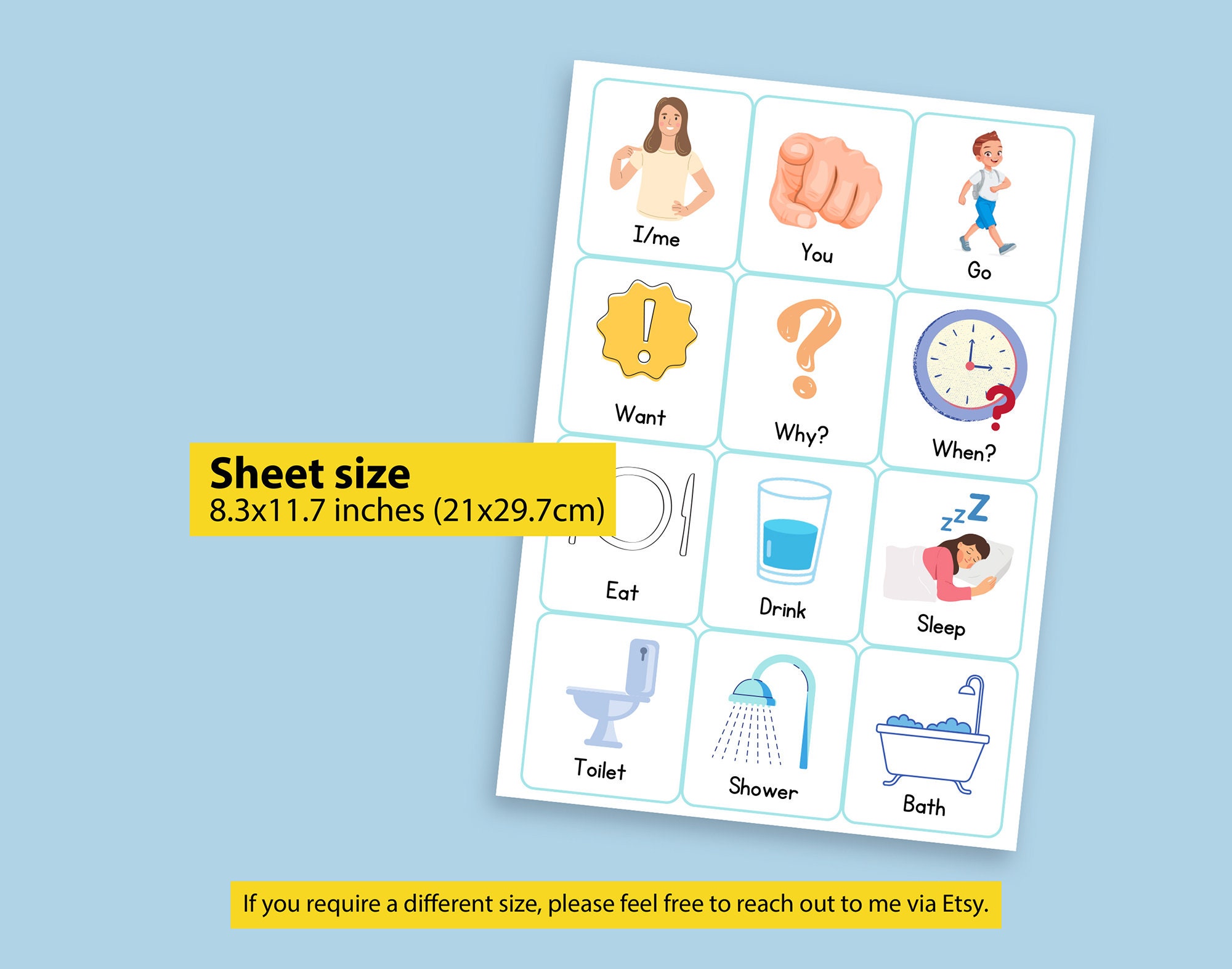 Non Verbal Communication Visual Cards Printable, Autism Communication ...