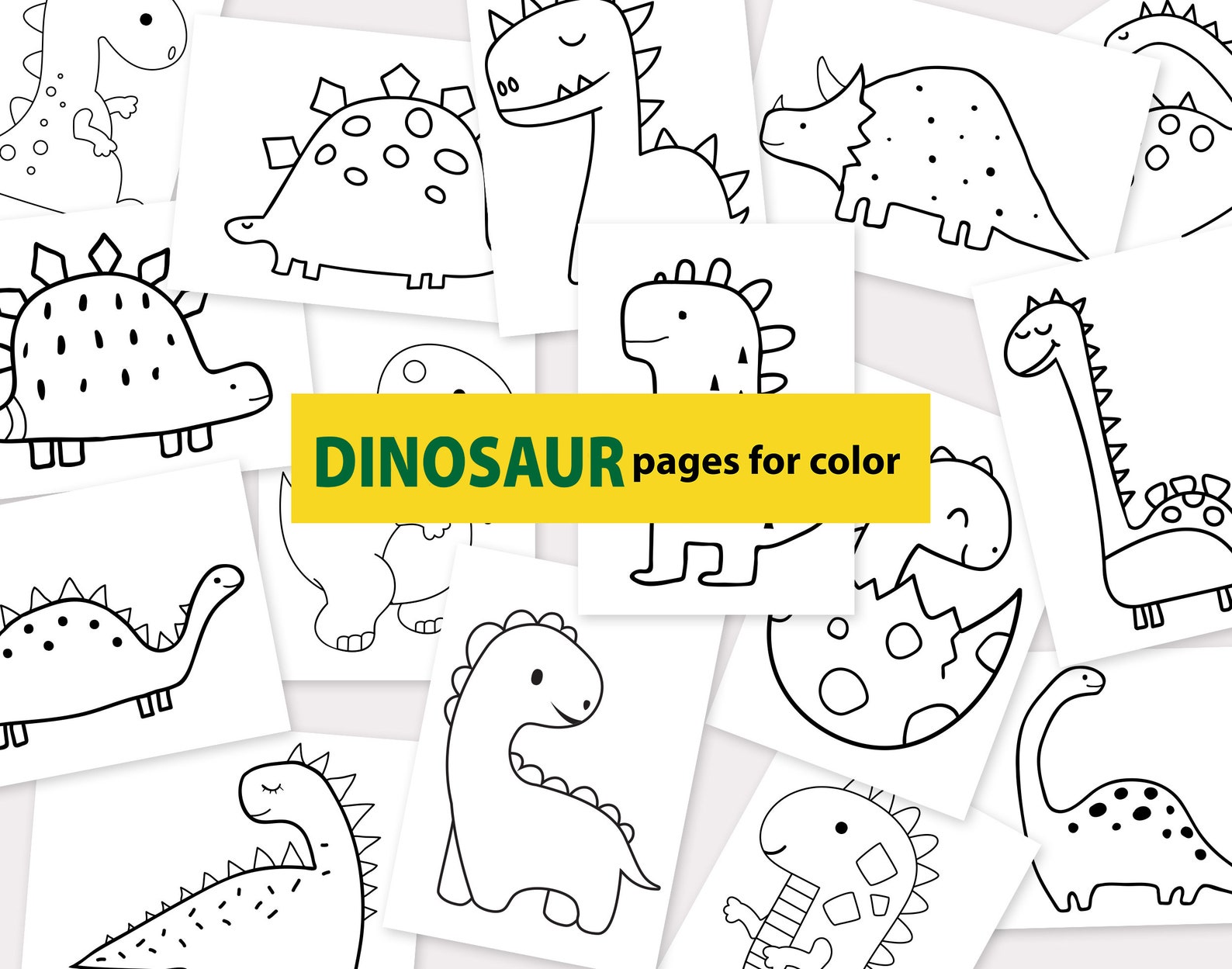 Easy Dinosaur Coloring Pages for Kids Toddlers, Dinosaur Pictures to ...