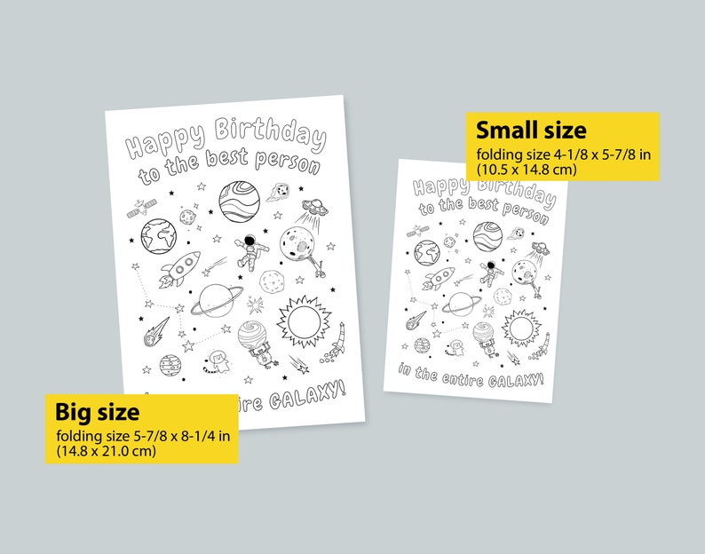 Happy Birthday Coloring Card Printable, Last Minute Birthday Card ...