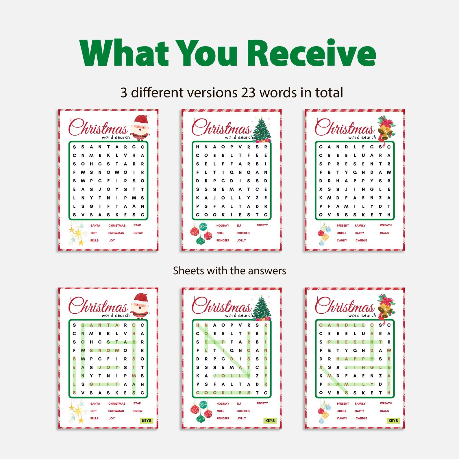 Printable Christmas Word Search, Ready to Print Christmas Activity ...