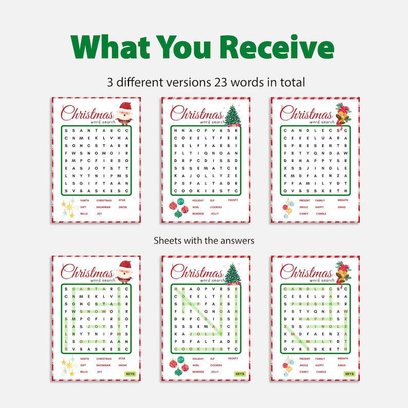 Printable Christmas Word Search, Ready to Print Christmas Activity ...