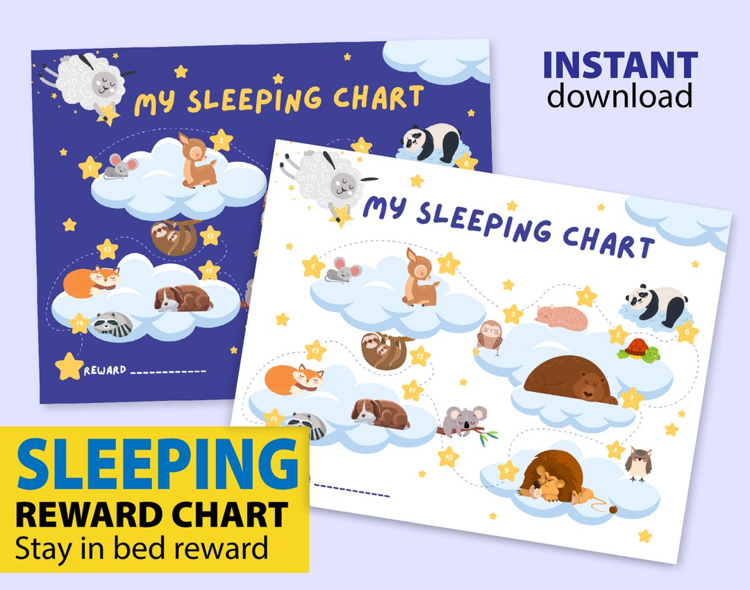 Toddler Sleep Bedtime Reward Chart Printable Bedtime Chart - Etsy