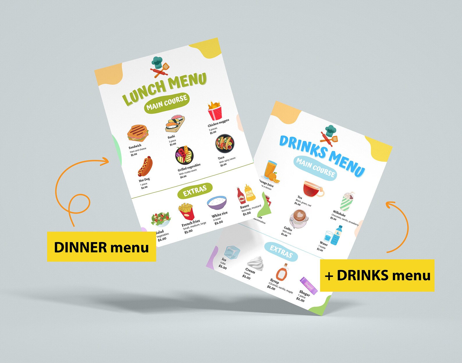 Pretend Play Restaurant Lunch Menu Printable, Restaurant Dramatic Play ...