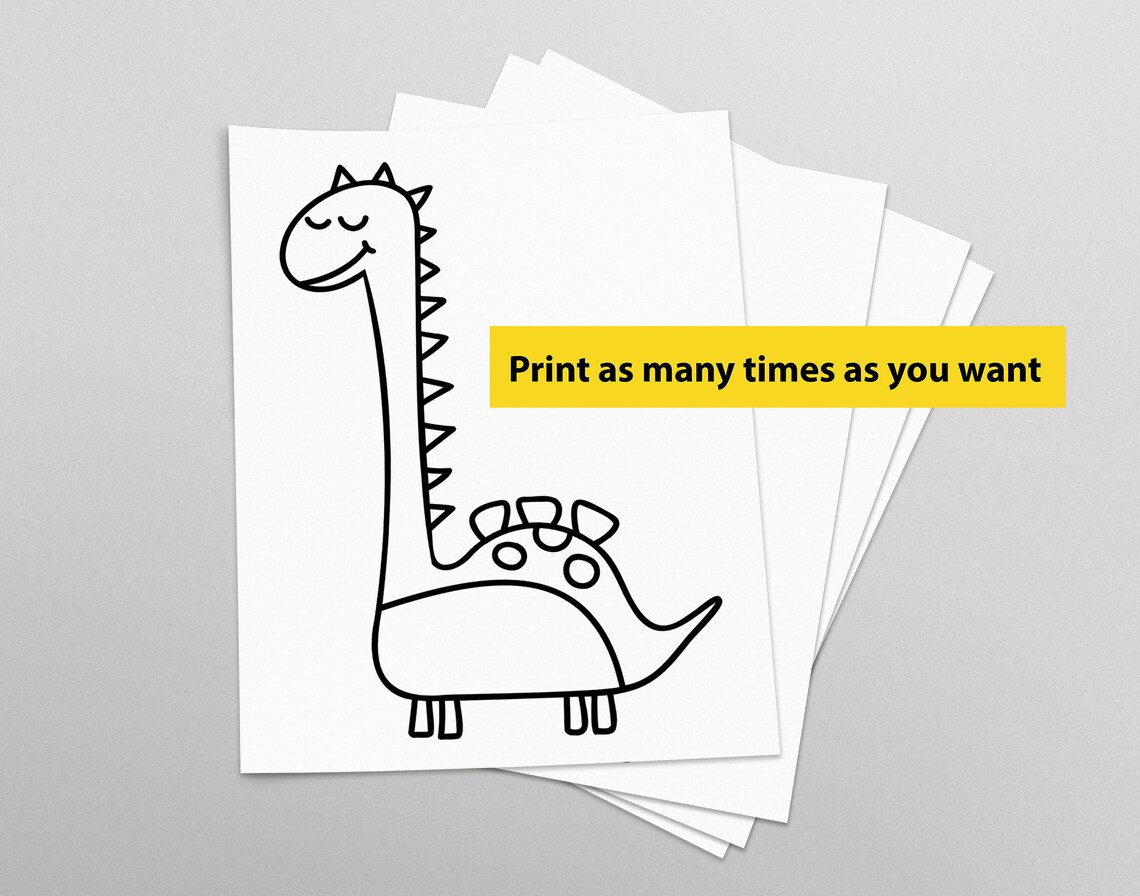 Easy Dinosaur Coloring Pages for Kids Toddlers, Dinosaur Pictures to ...