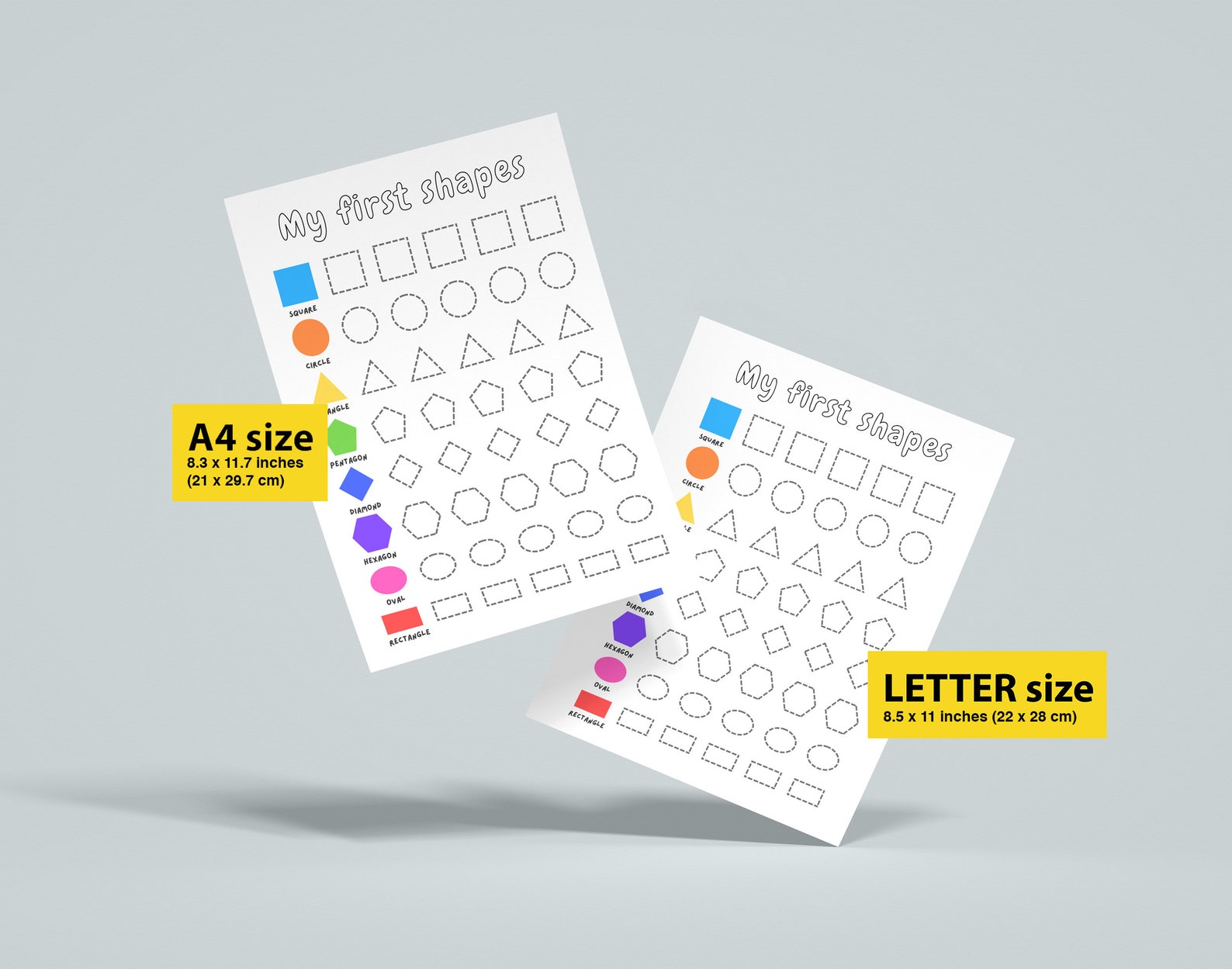 Shape Worksheets for Kids Printable, Shape Tracing Worksheets Practice ...