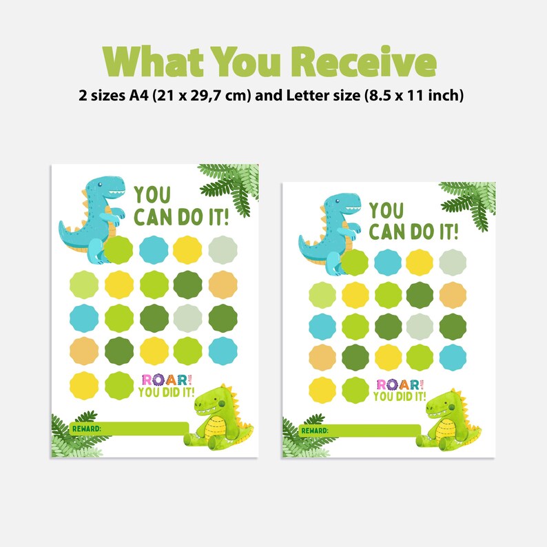 Dinosaur Reward Chart, Printable Sticker Chart for Kids, Toddler ...