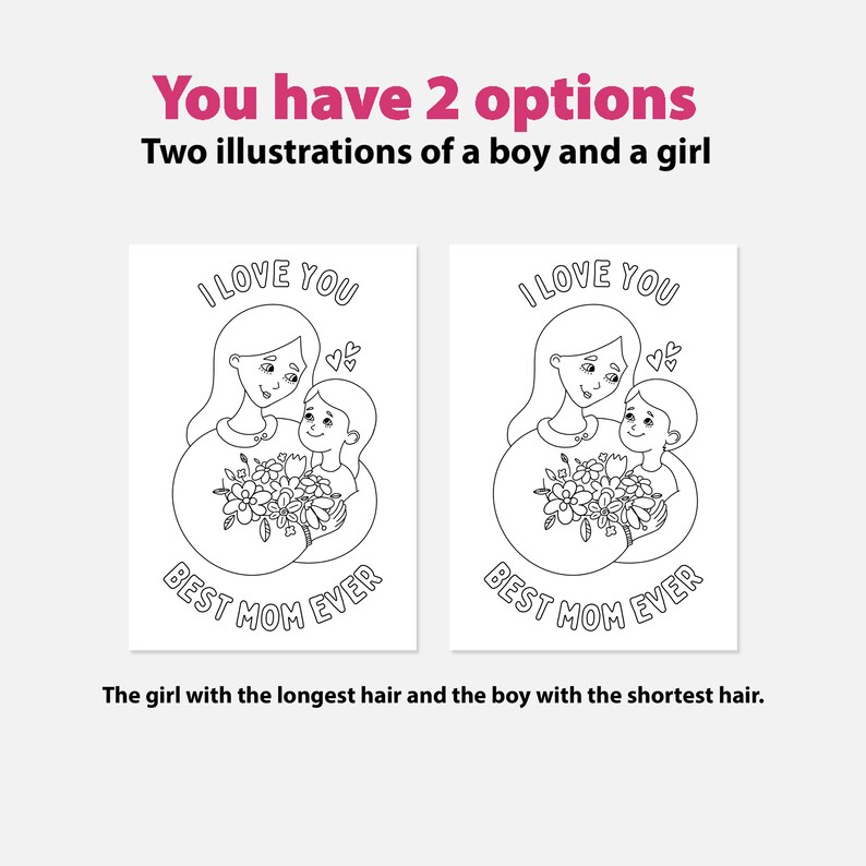 Mothers Day Coloring Card Printable, Coloring Card for Mom, Mothers Day ...