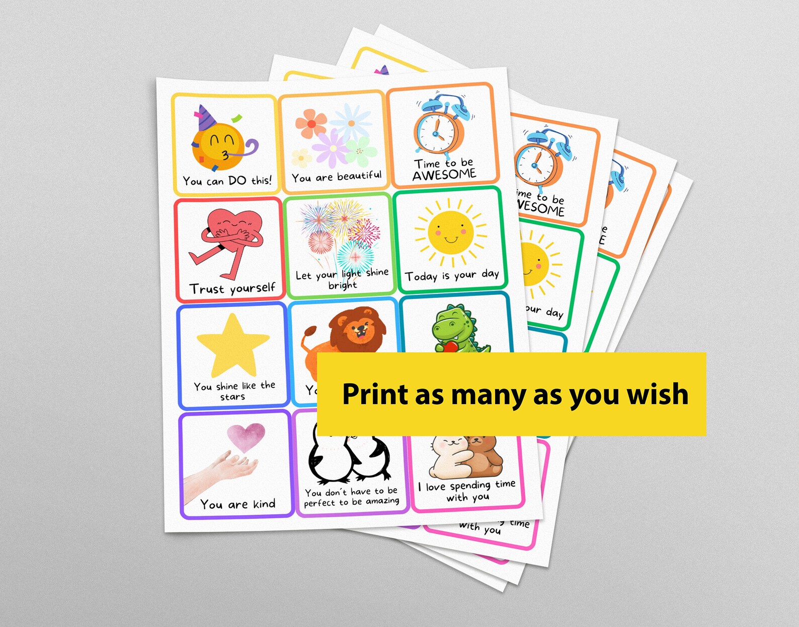 Printable Kindness Cards for Kids: Positive Affirmations, Lunchbox ...