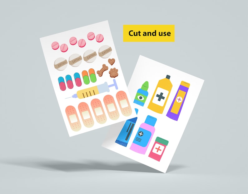 Printable Vet Clinic Dramatic Play Set: Pretend Play for Kids (A4 ...