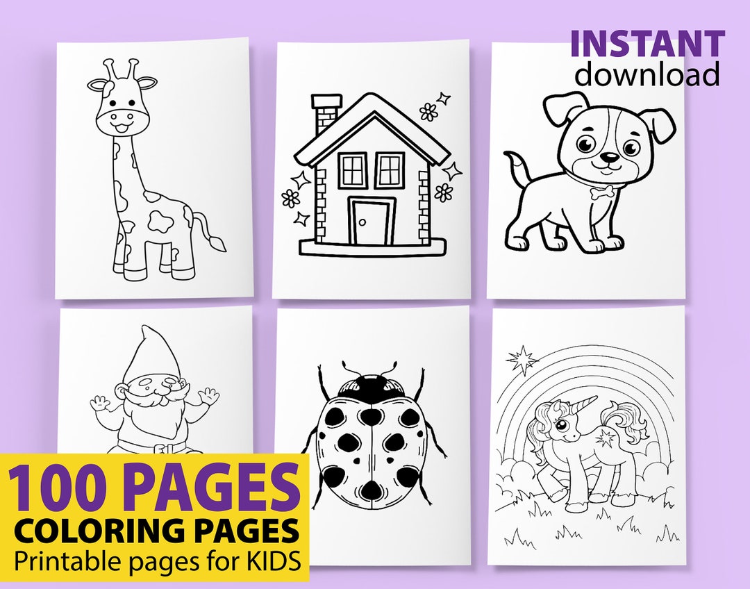 Printable Colouring Sheets Printable, 100 Easy Coloring Pages for Kids ...
