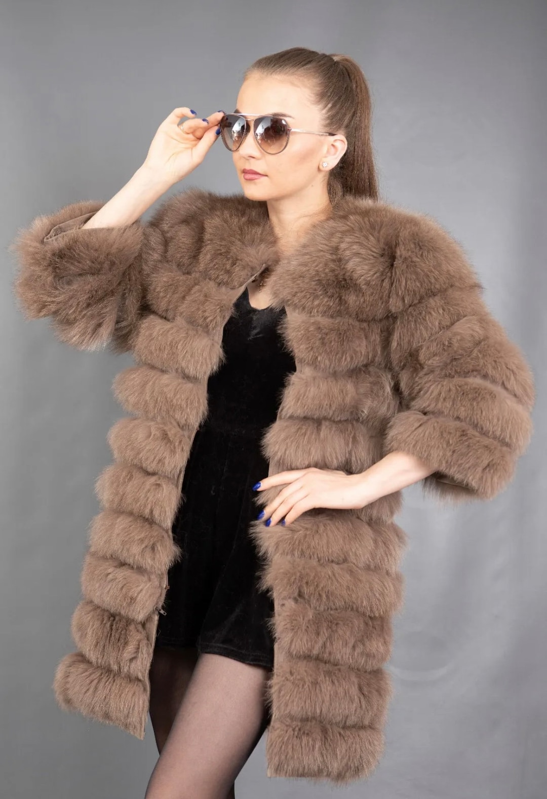 New Glamorous Real Blue Fox Fur Coat Luxury Beautiful Look Size S - Etsy