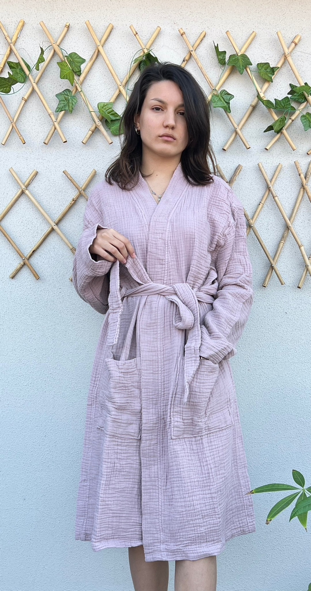 100 % Cotton 4 Layers Muslin Bathrobe Soft Organic Breathable - Etsy