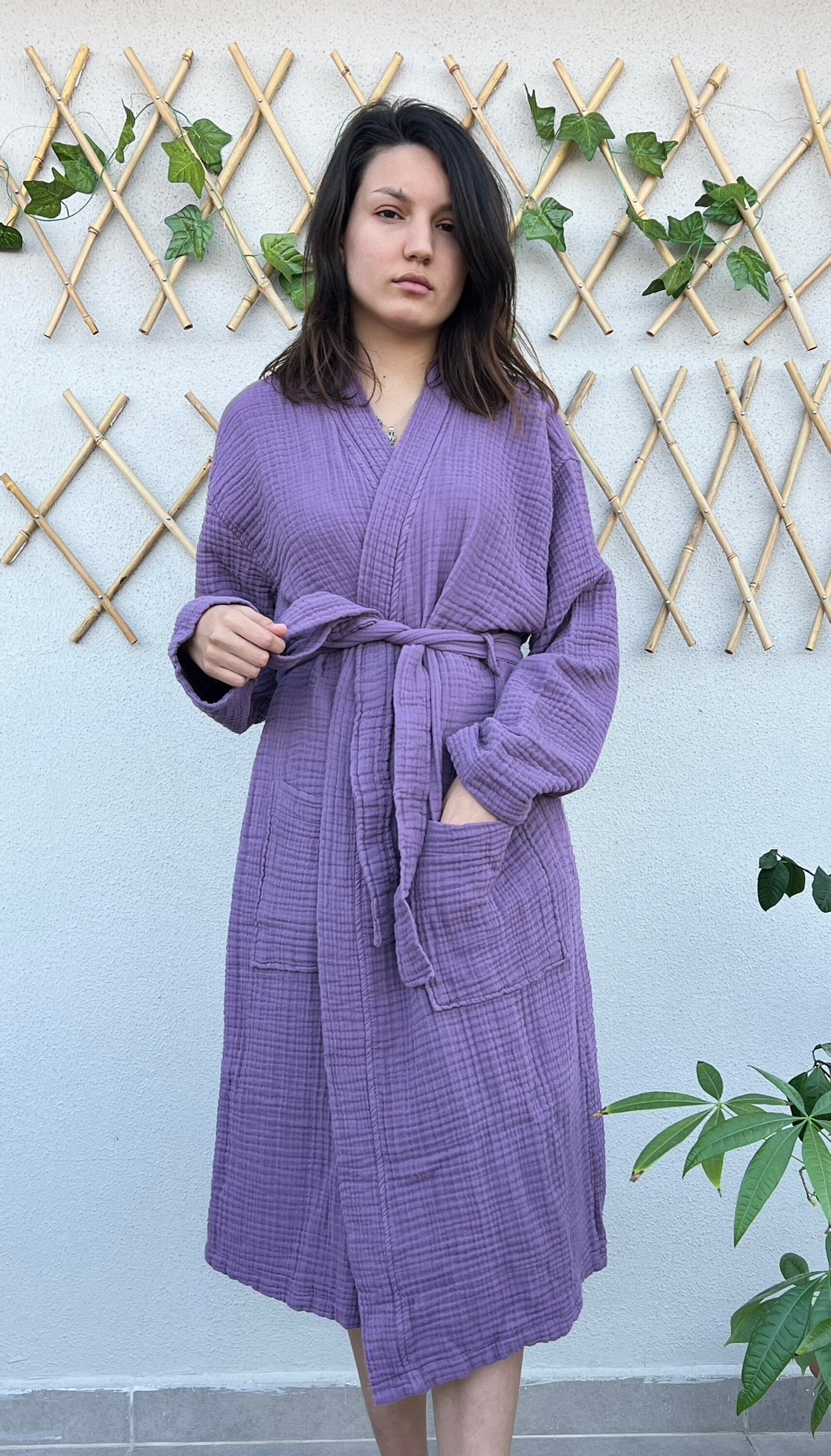100 % Cotton 4 Layers Muslin Bathrobe Soft Organic Breathable - Etsy