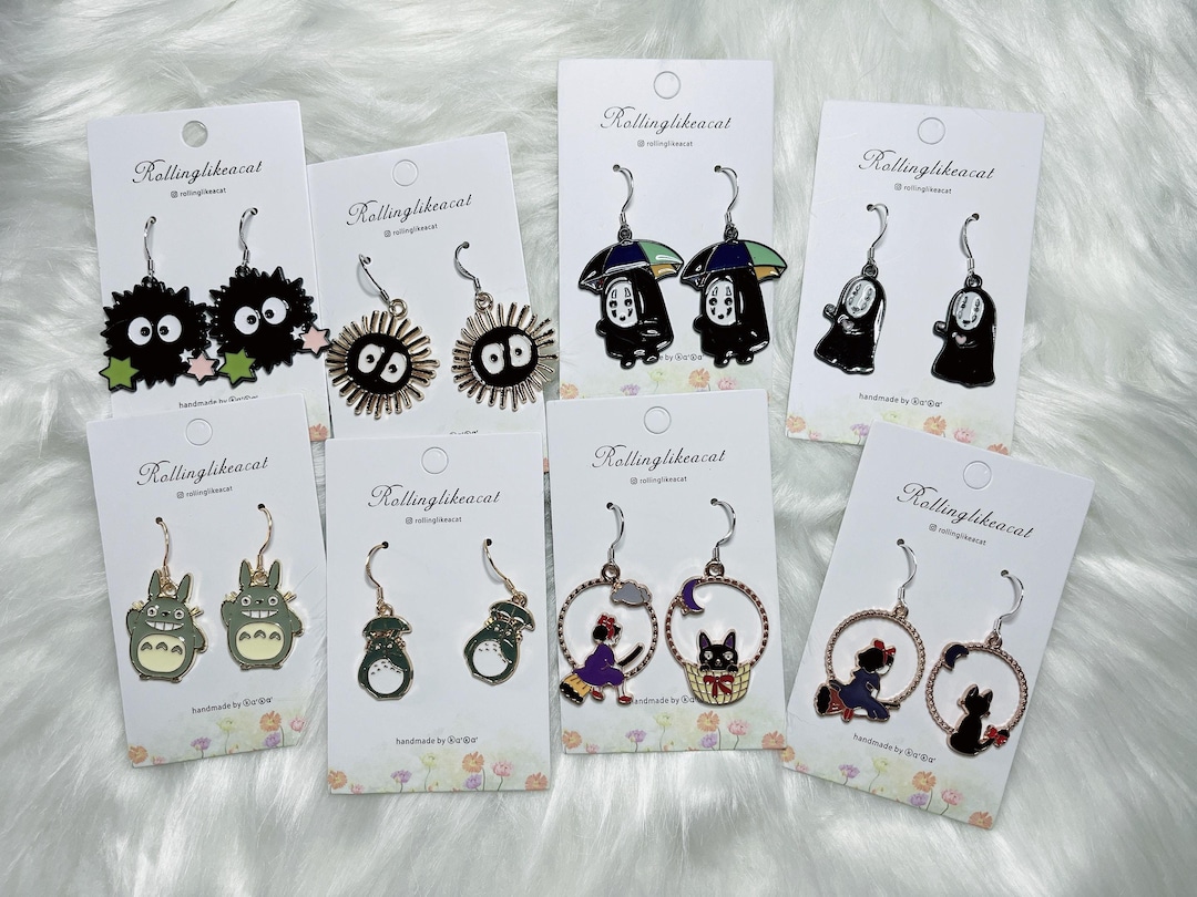 Handmade Ghibli-inspired Earrings - Totoro, Sootsprite, No-face, Kiki ...