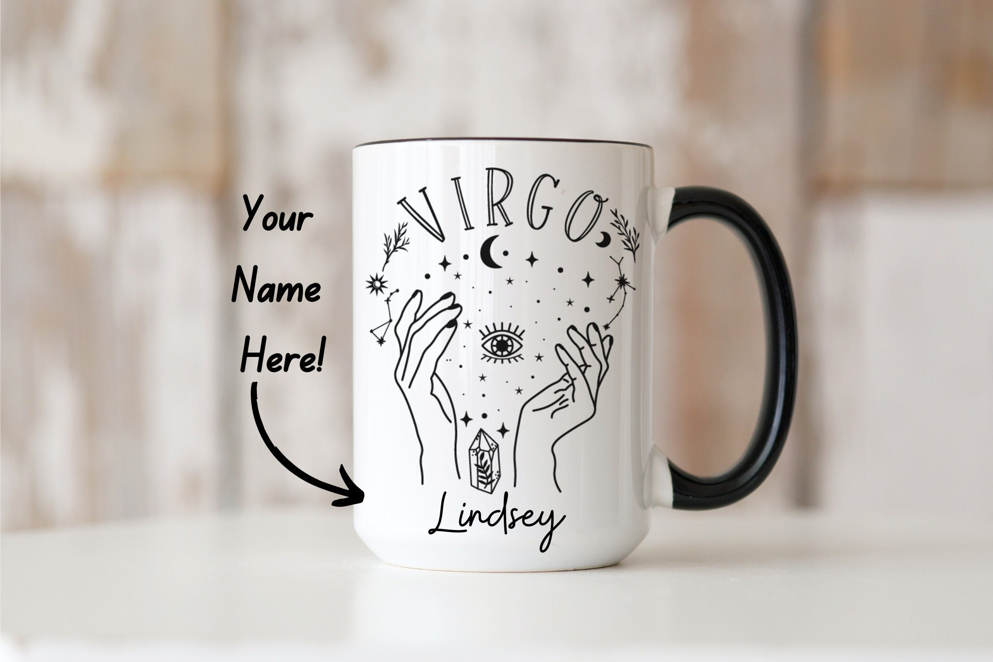 Custom Zodiac Sign Mug, 15oz, Personalized Astrology Gift, Personalized ...