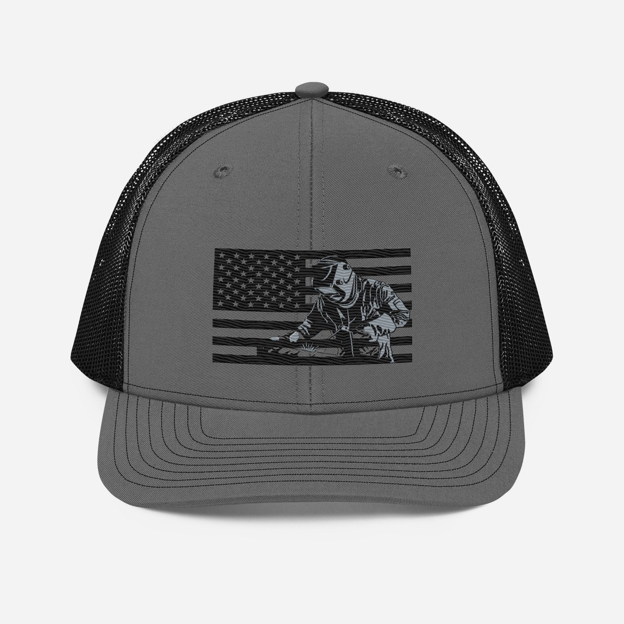 Embroidered Welder Trucker Hat: American Flag Richardson 112 Snapback ...